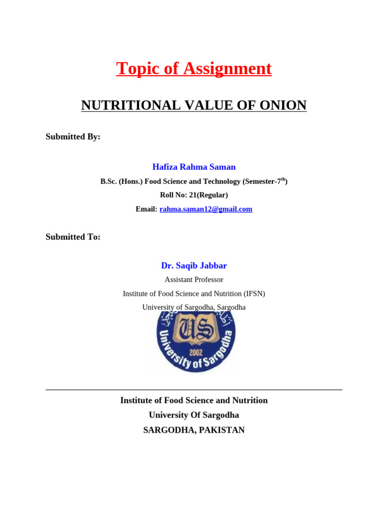 Onion | PDF | Vitamin | Nutrition