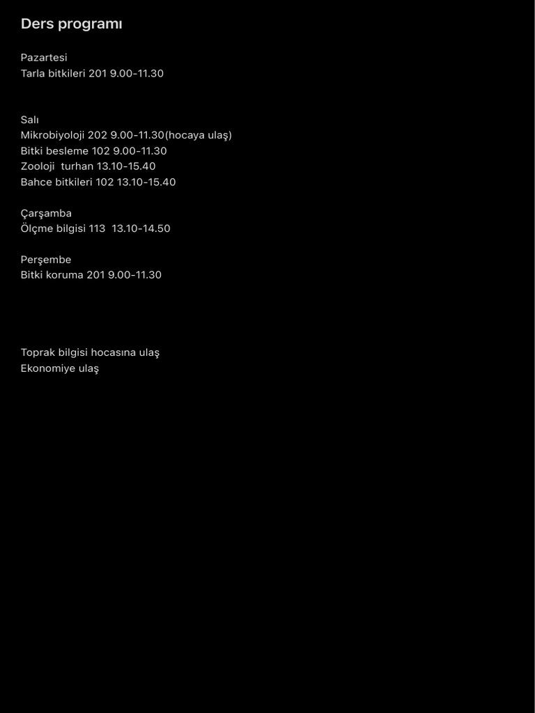 Ders Programı | PDF