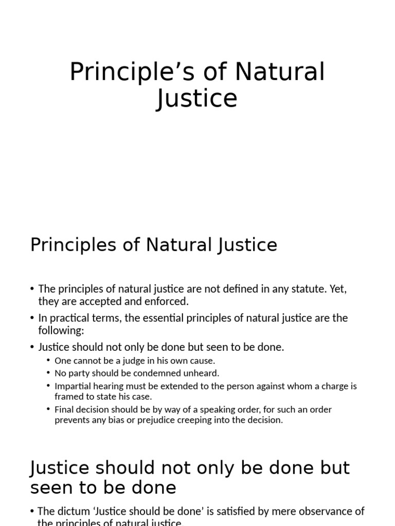 Principles of Natural Justice | PDF | Justice | Crime & Violence