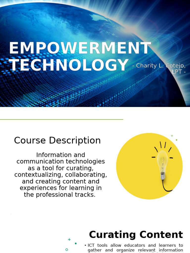 Empowerment Technology Course Overview | PDF | Educational Technology ...