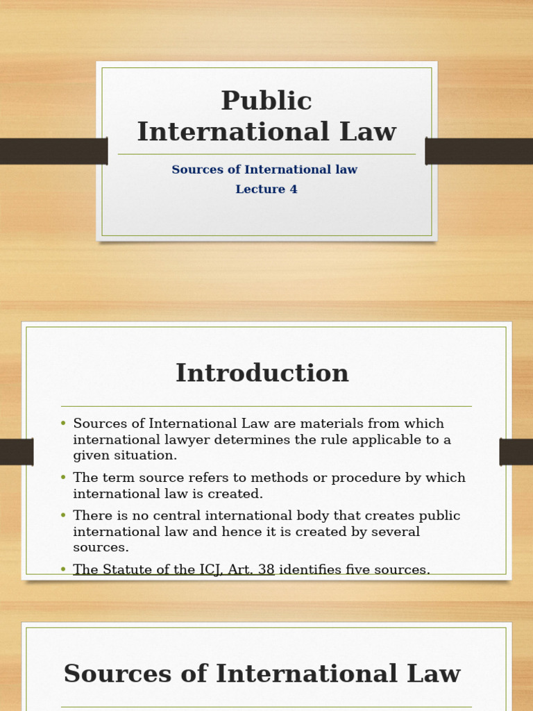 Lecture 4 Sources of International Law | PDF | International Law | Treaty