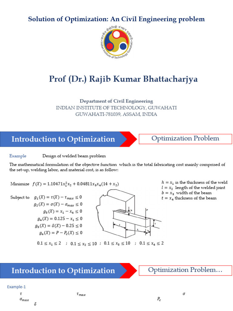 L38 Solution of Optimization-An Civil Engineering Problem | PDF | Beam ...