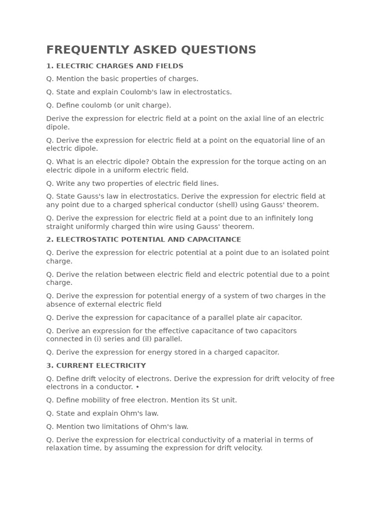 Frequently Asked Questions | PDF | Electromagnetic Radiation | Electric ...