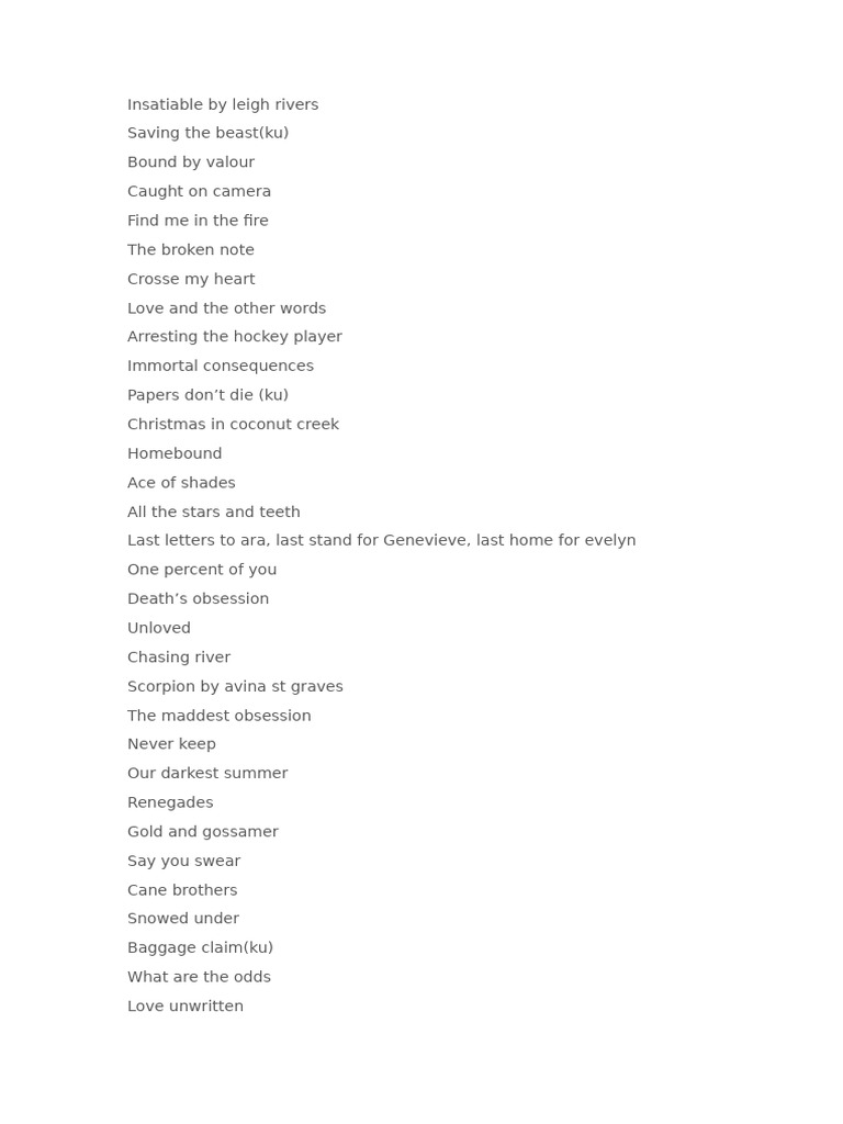 Insatiable by Leigh Rivers | PDF