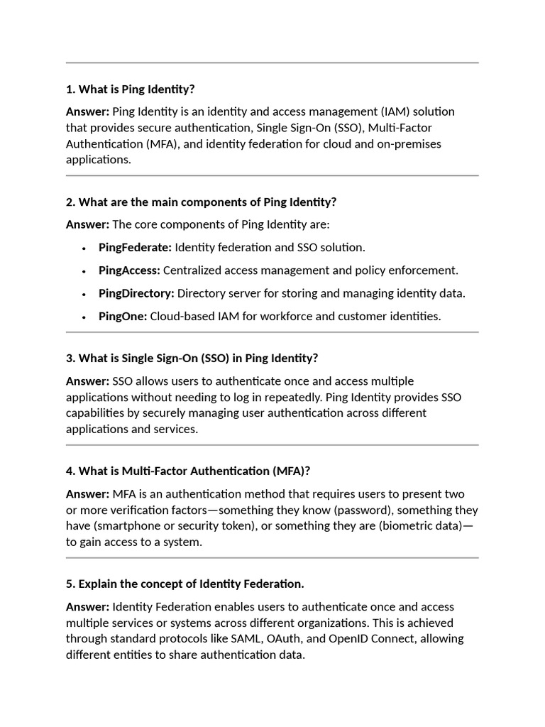 Overview of Ping Identity Solutions | PDF | Security Technology ...