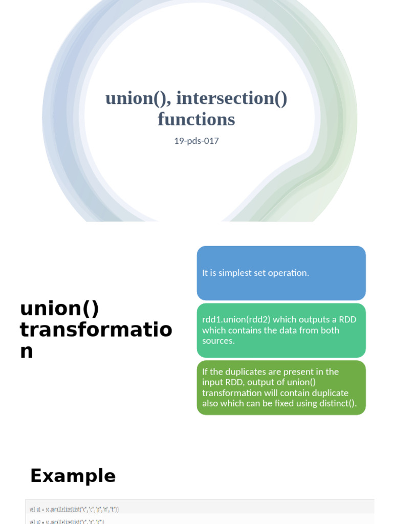 RDD Set Operations Guide | PDF
