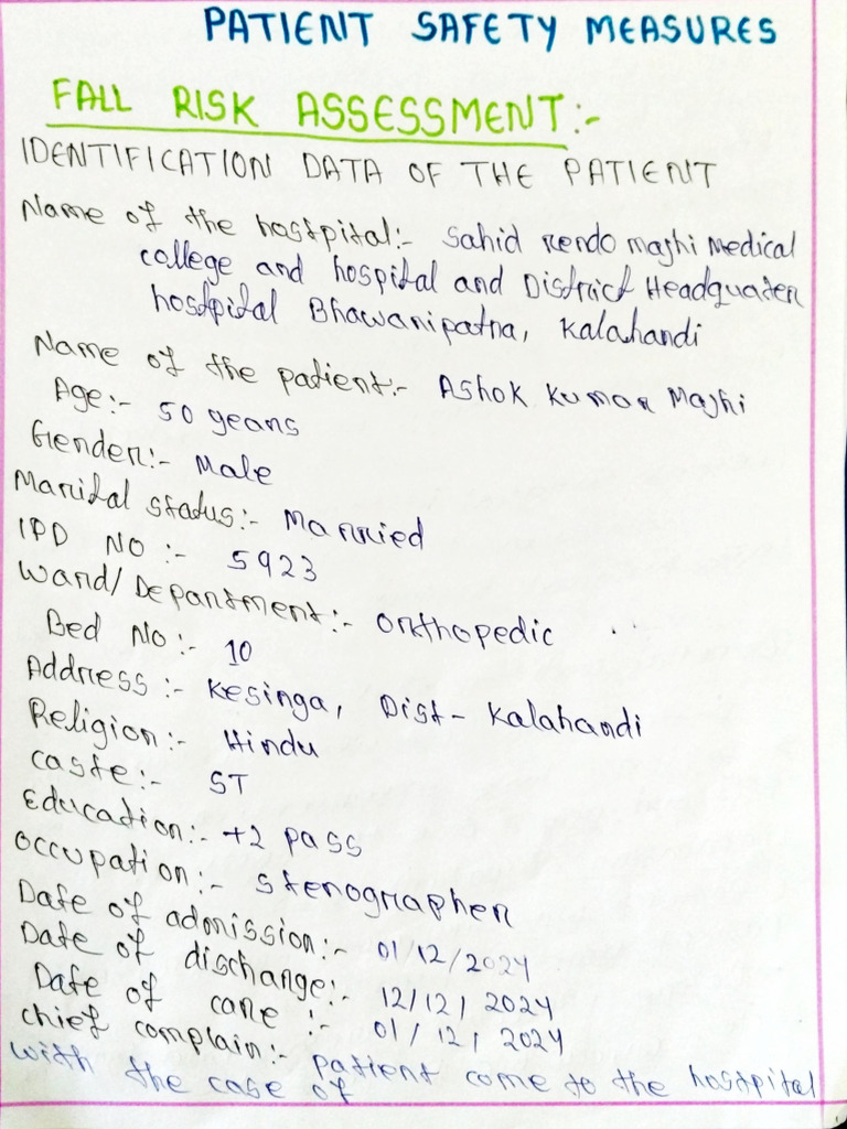 Fall Risk Assessment.01 | PDF