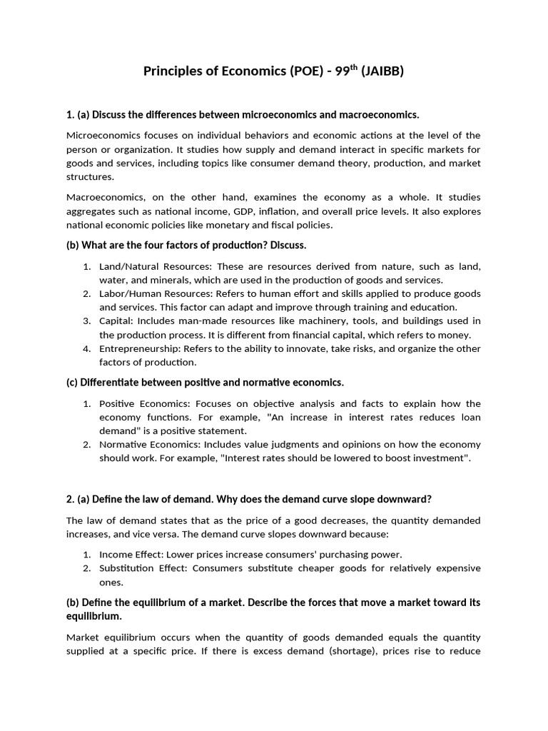 Principles of Economics (POE) - 99 (Jaibb) | PDF | Economics | Demand