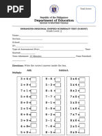 Runt Regional Unified Numeracy Test 2019 | PDF | Arithmetic | Numbers