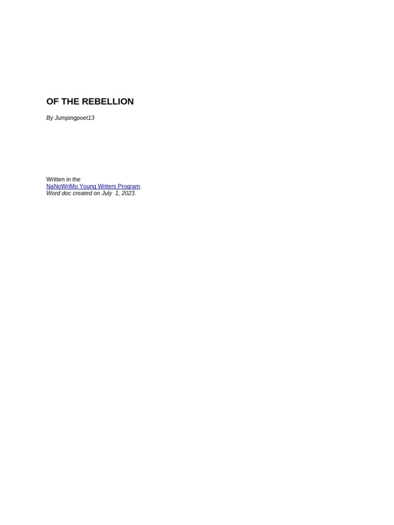 Of The Rebellion by Jumpingpoet13 | PDF | Cannon | Deer