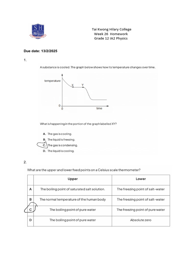 G12 Physics Week26 HW | PDF