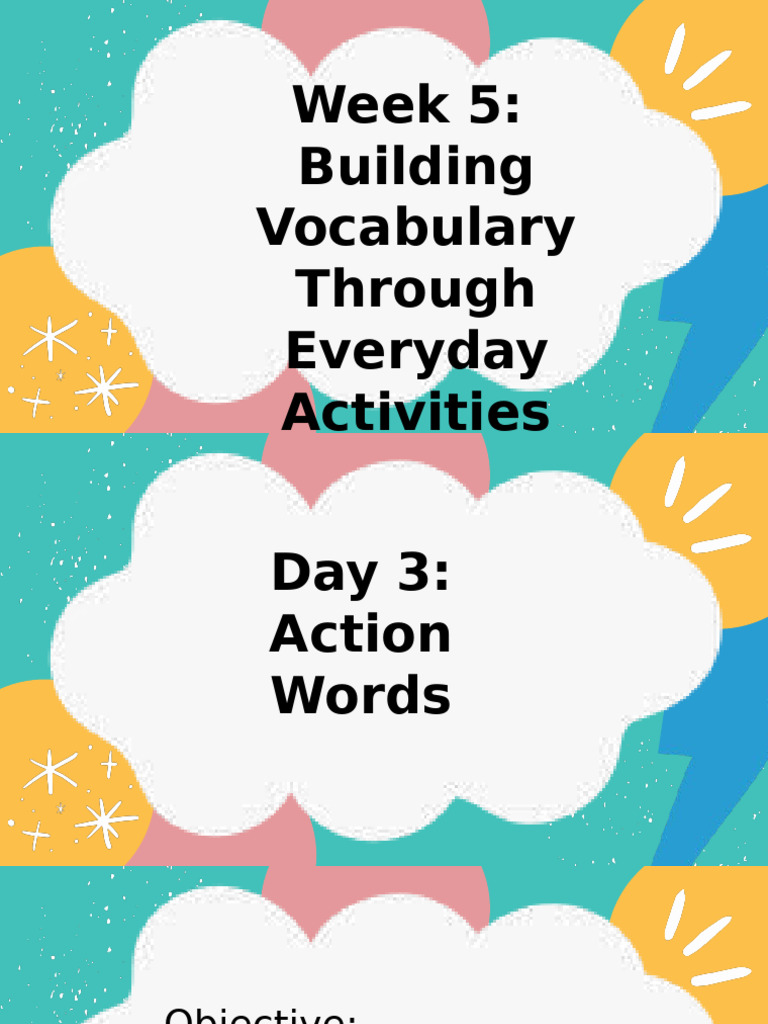 ENGLISH Q3 W5 Day 3 Action Words | PDF