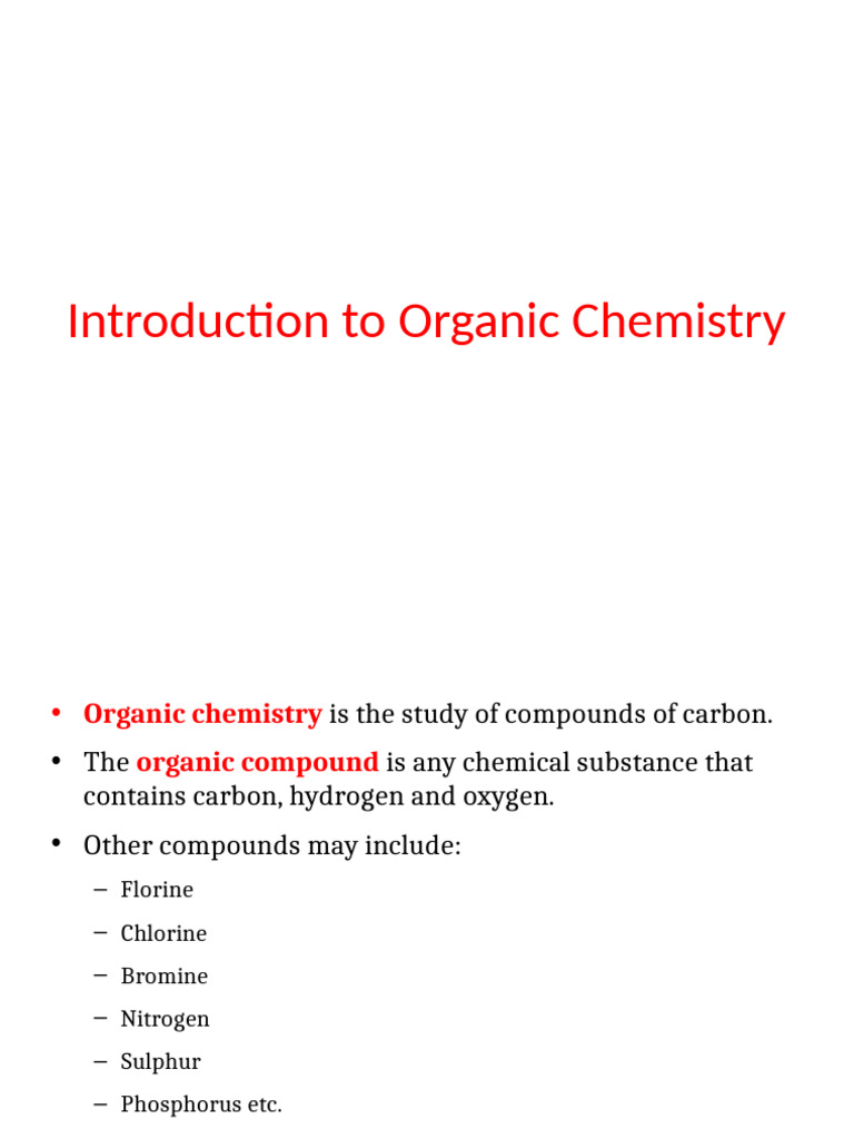 Introduction To Organic Chemistry | PDF | Isomer | Heterocyclic Compound