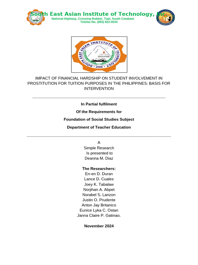 PARTIAL - Example | PDF | Cost Of Living | Human Trafficking
