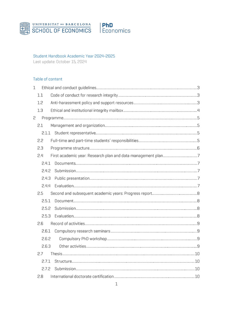 PECO Handbook 2024-2025 | PDF