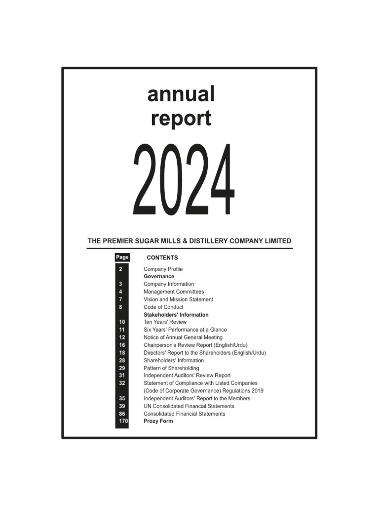 Premier Sugar Mills Annual Report 2024 | PDF | Accounting | Business