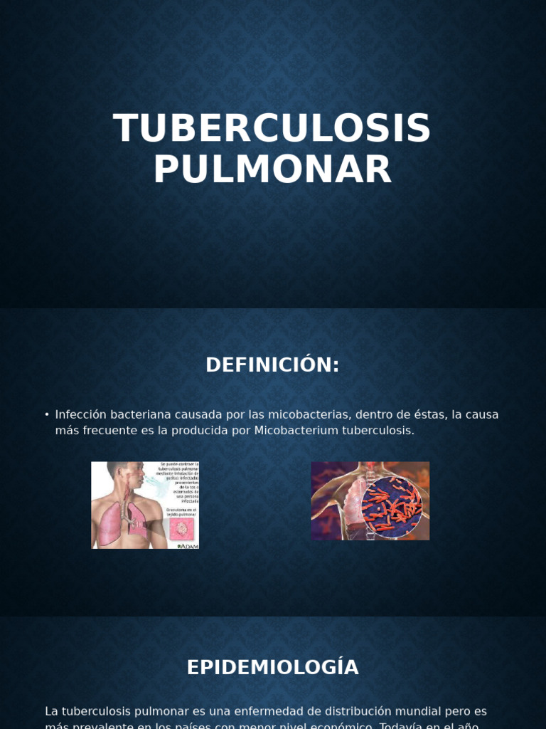 Tuberculosis Pulmonar: Definición y Epidemiología | PDF | Tuberculosis ...