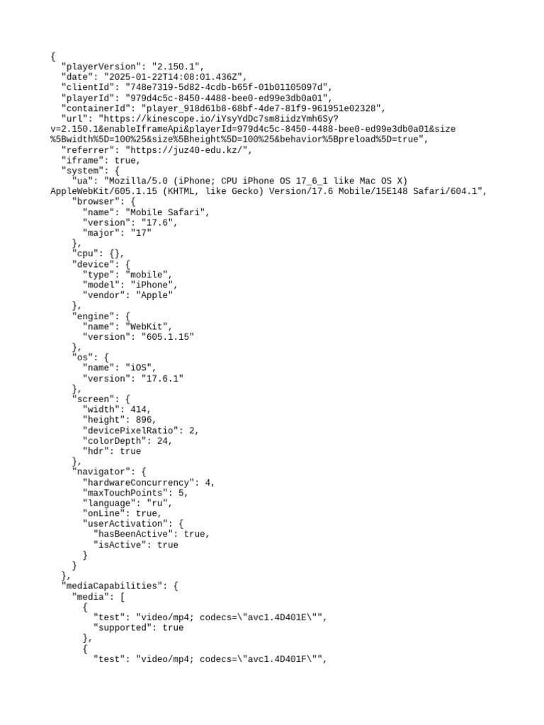 Kinescope Player Mobile Version 2.150.1 | PDF | Safari (Web Browser ...