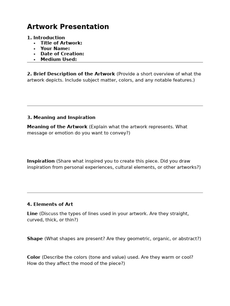 Artwork Presentation Template | PDF