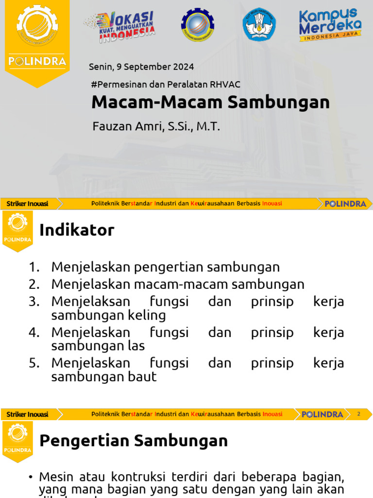 Pertemuan 1 Dan 2 - Permesinan Dan Peralatan RHVAC | PDF