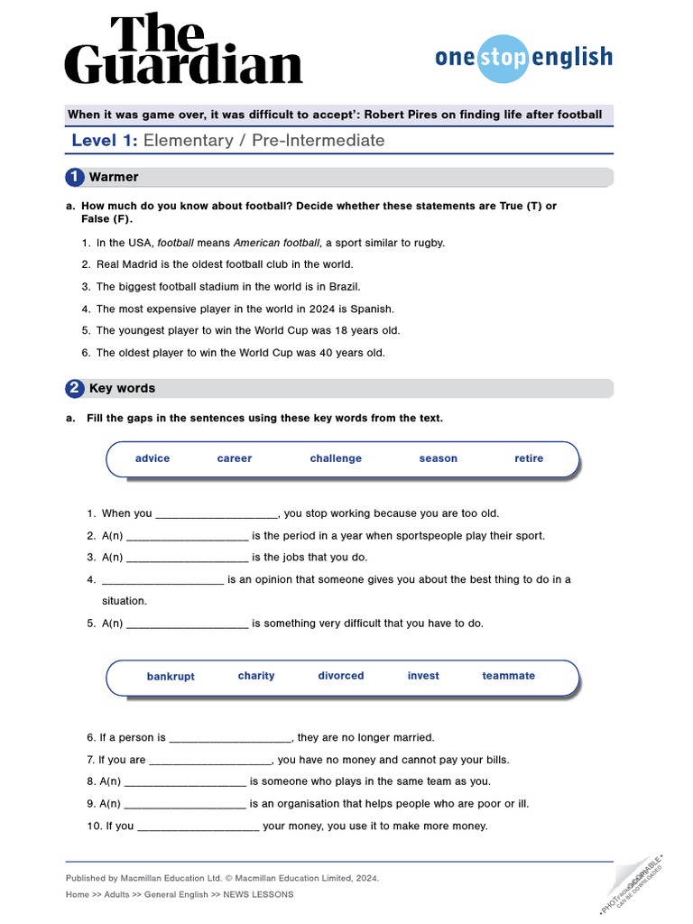 Elementary-Retired Footballer | PDF