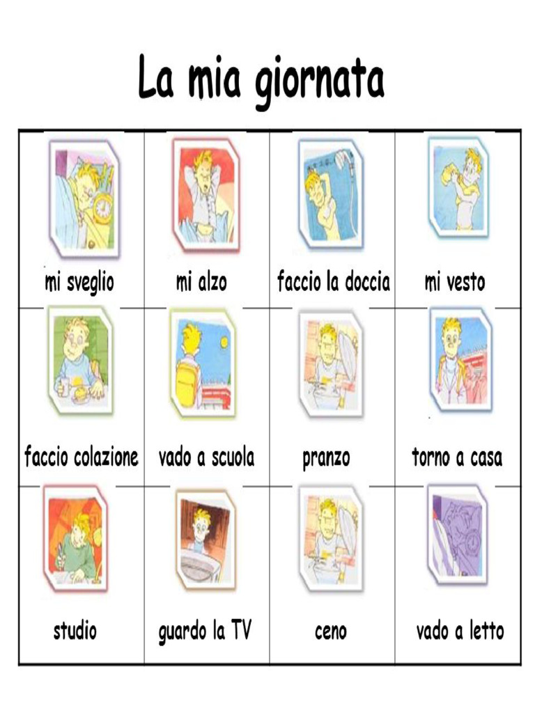 Vocabolario Giornata | PDF
