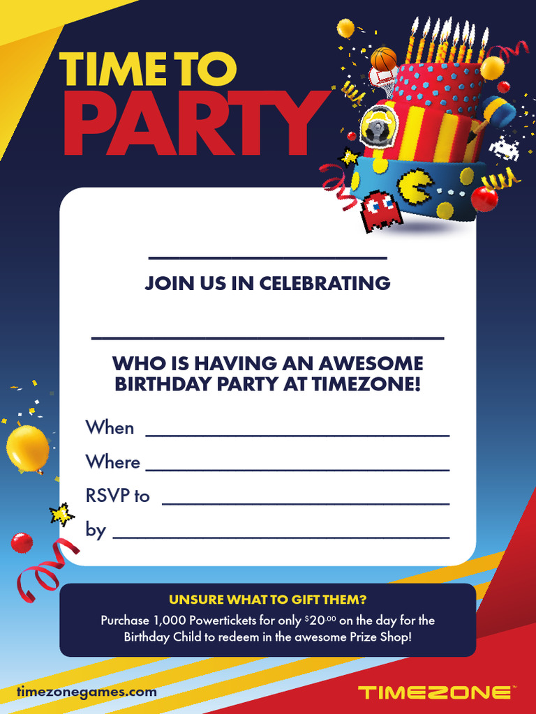 TZ - Birthday Parties Collateral Digital Invitation A6 | PDF