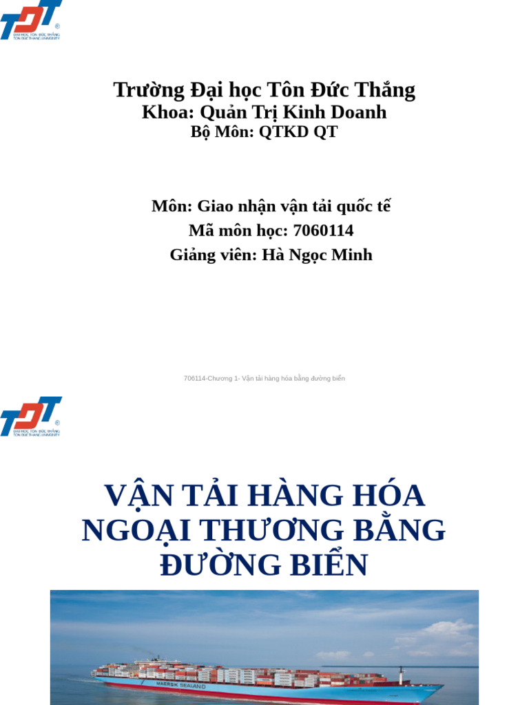 Elearning Chuong 1-Van Tai Duong Bien | PDF