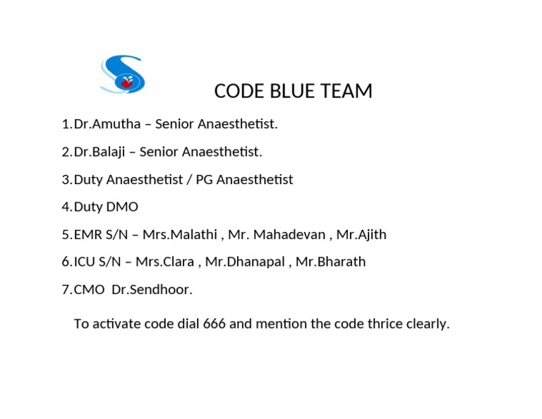 Code Blue Team | PDF