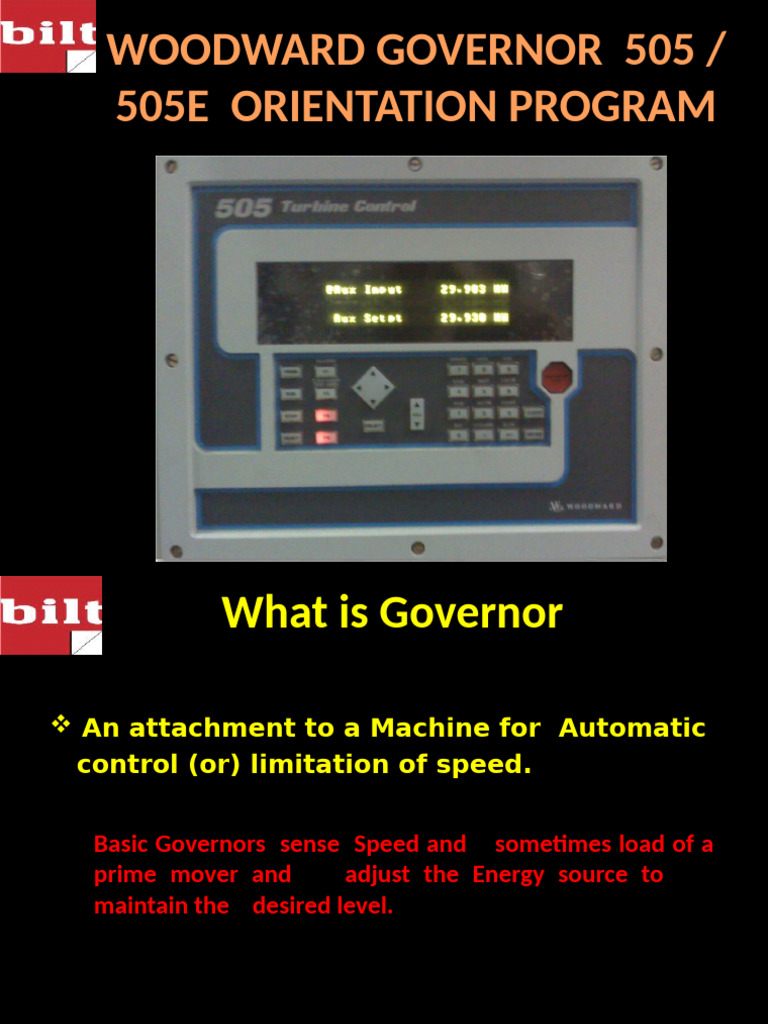 Woodward Governor 505 Orientation | PDF | Valve | Electric Generator