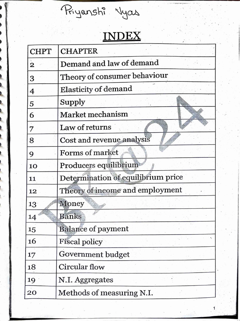 ECONOMICS NOTES ISC 12th | PDF