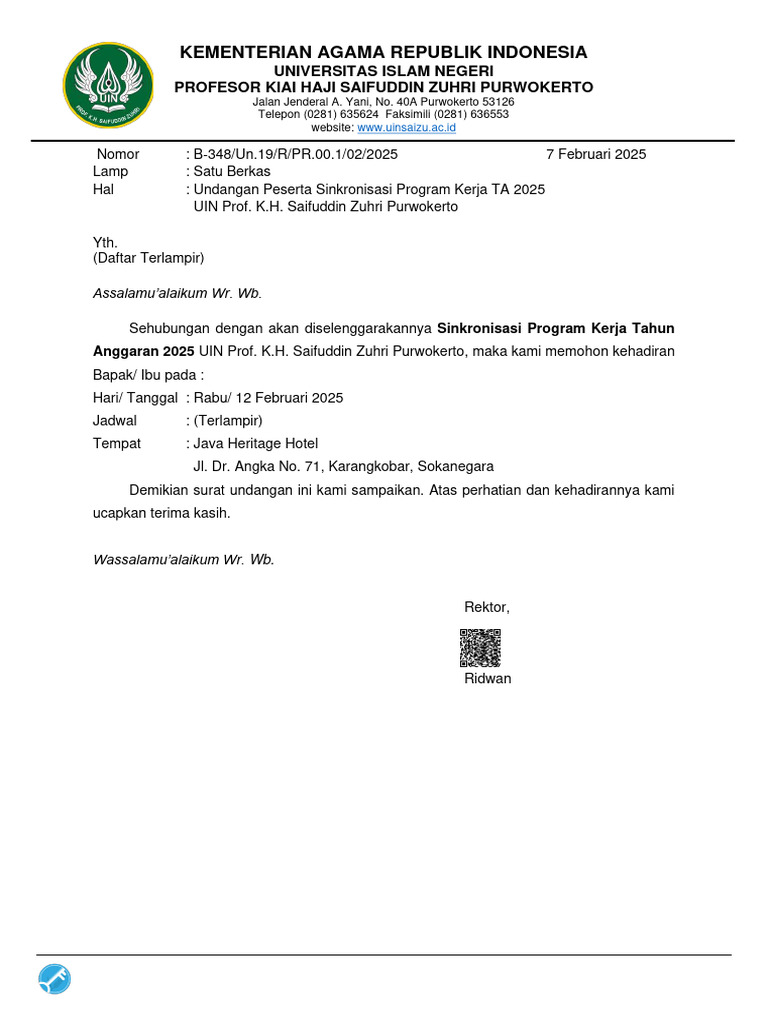 Surat Undangan Raker | PDF