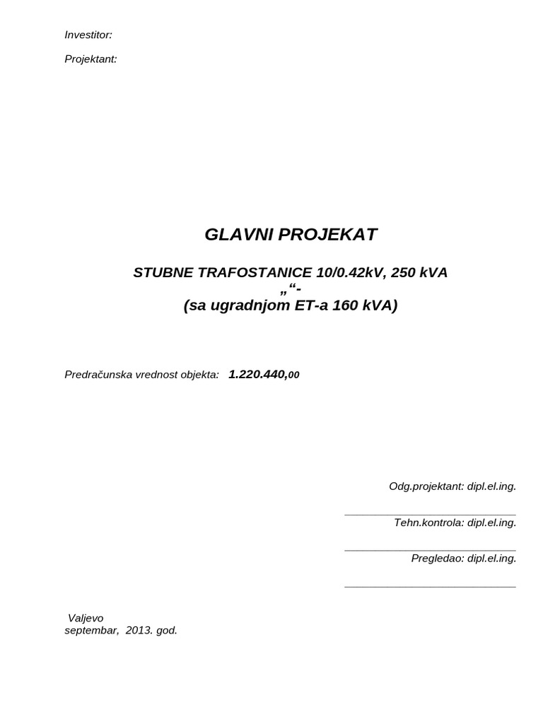 glavni-projekat-sbts-250 | PDF