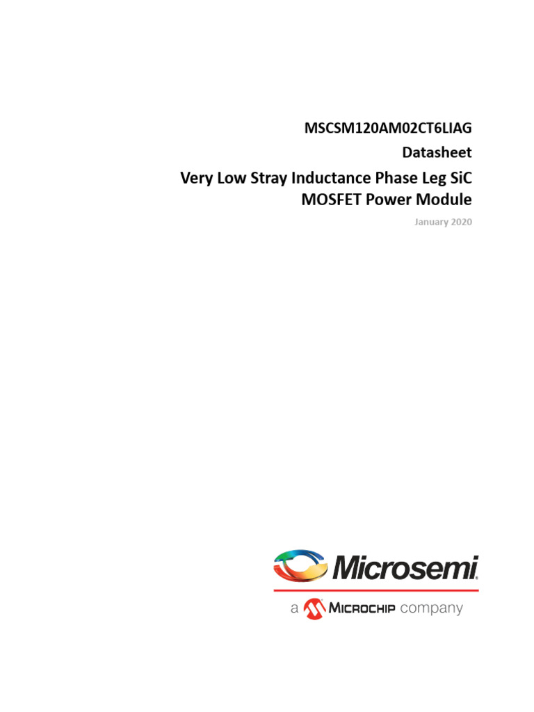 Microsemi MSCSM120AM02CT6LIAG Very Low Stray Inductance Phase Leg SiC ...
