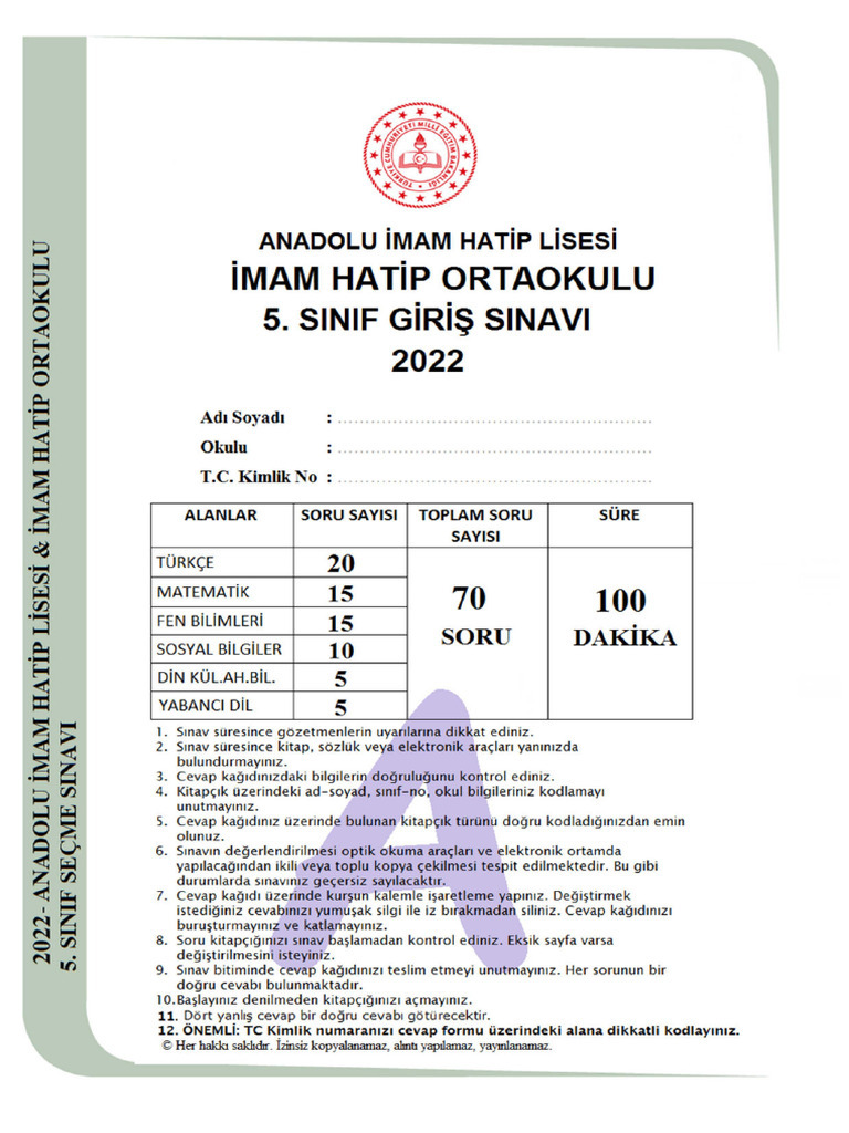 2022 Iho Sinavi Sorulari A | PDF
