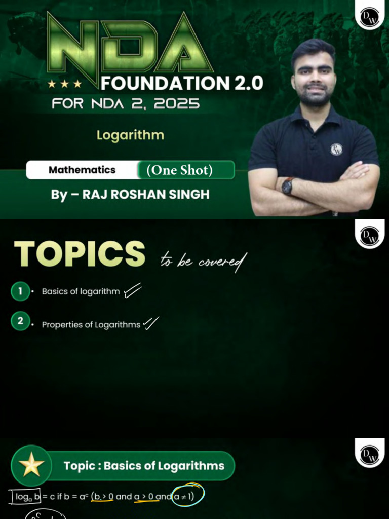 Logarithms Class Notes Pdf