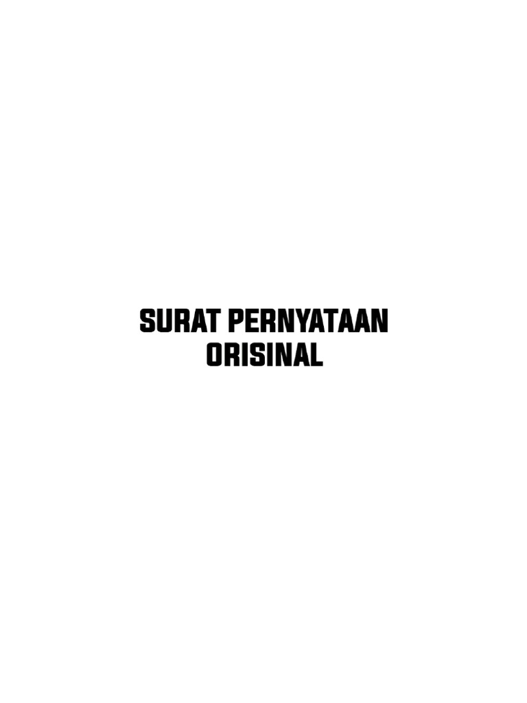 Surat pernyataan orisinal | PDF