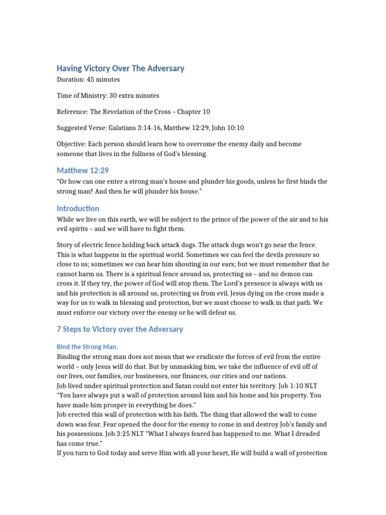 Victory_Over_The_Adversary_Complete (1) | PDF