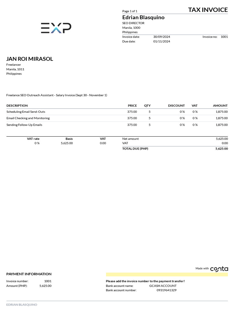 Invoice 1001 | PDF