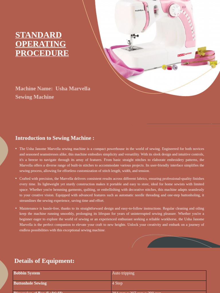 SOP Sewing Machine PPT | PDF | Sewing Machine | Sewing