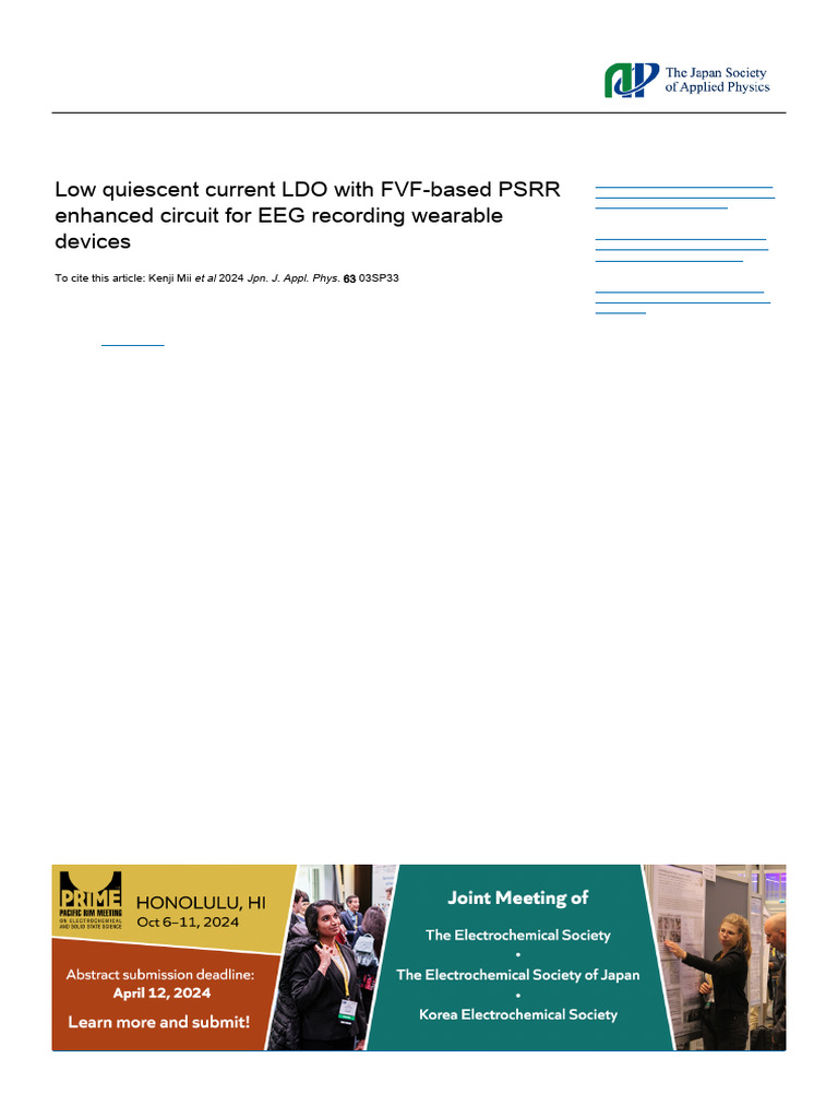 Low Quiescent Current LDO With FVF-Based PSRR Enha | PDF | Amplifier ...