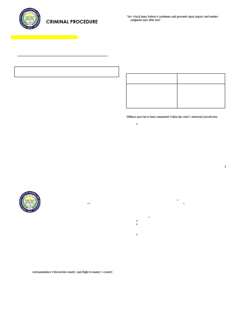 CLJ 4th Year | PDF | Prosecutor | Jurisdiction