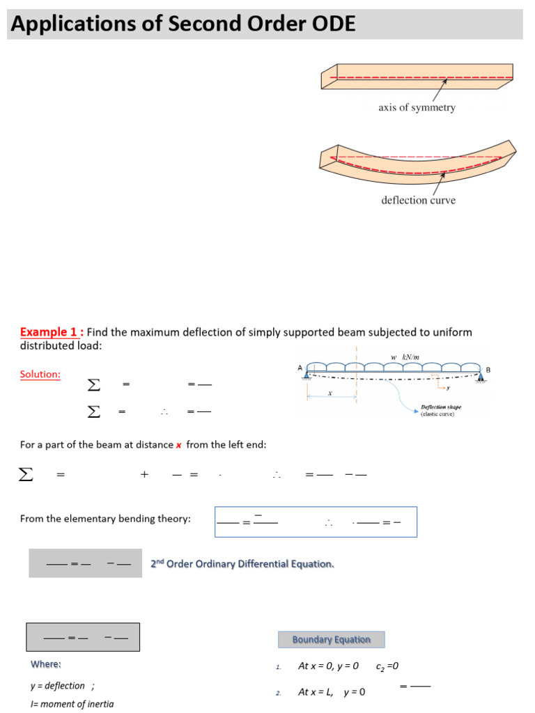 Second Order ODE Applications in Beams | PDF | Beam (Structure) | Buckling