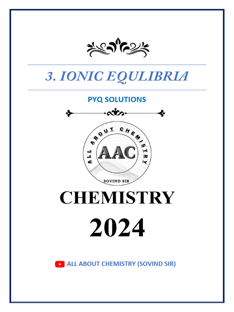 Ionic Eqm 2024 | PDF | Chemistry | Physical Sciences