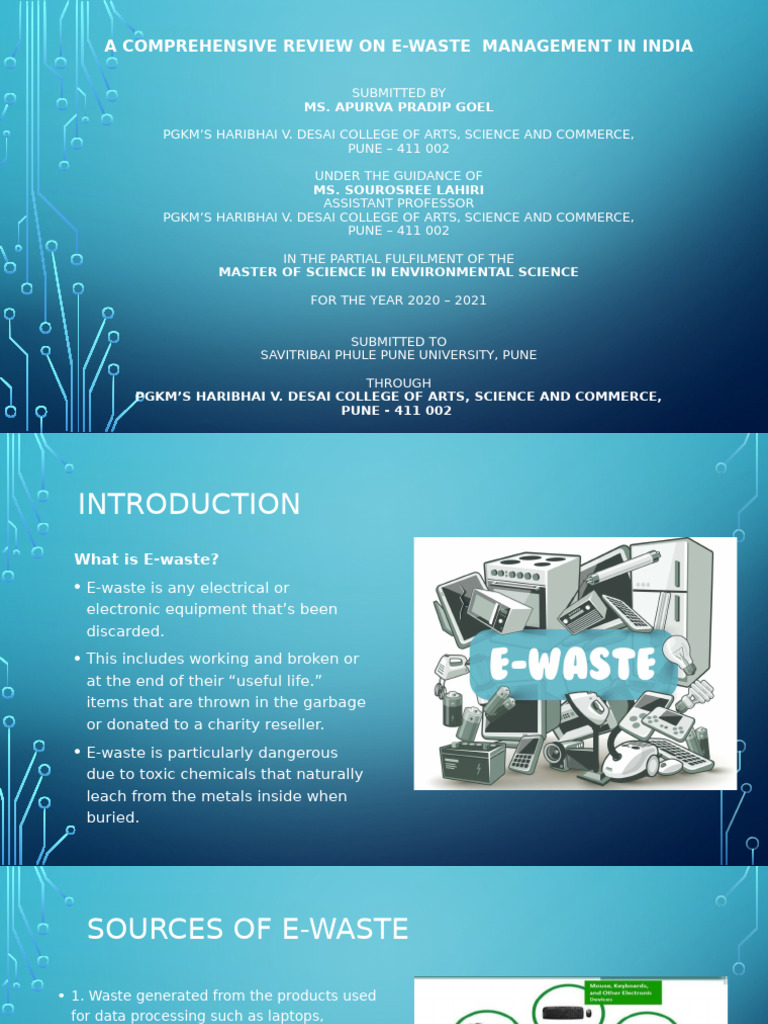 A Comprehensive Review On E-Waste Management in India | PDF ...
