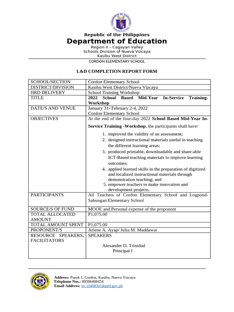 LD-completion-template | PDF | Behavior Modification | Learning
