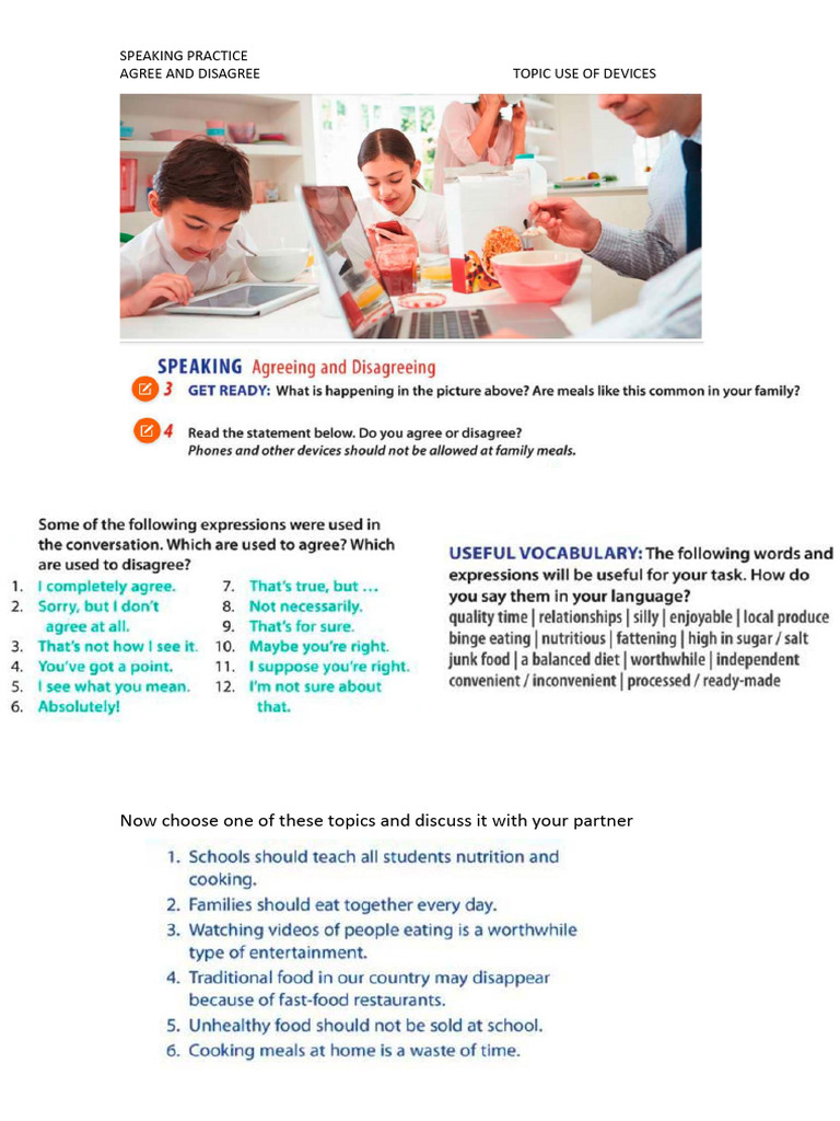 Speaking Bachillerato Agree and Disagree | PDF