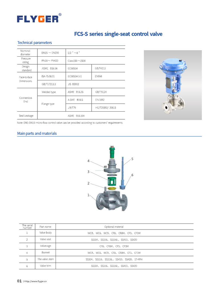 Single Seated Control Valve FCS-S | PDF