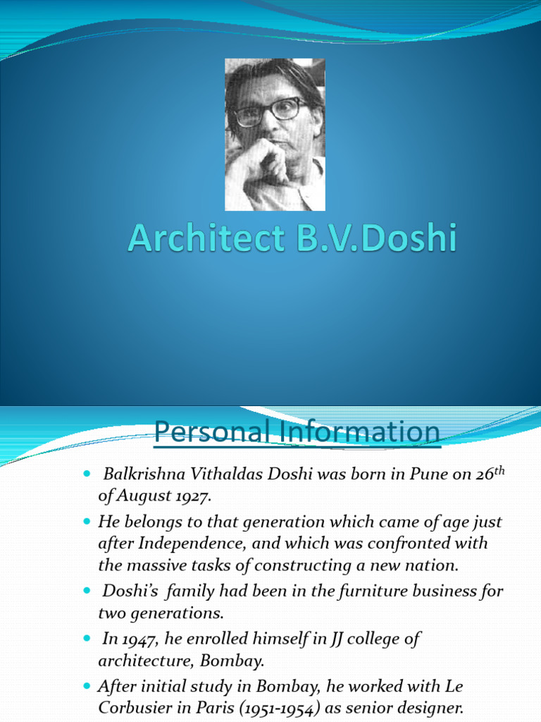 b v doshi | PDF