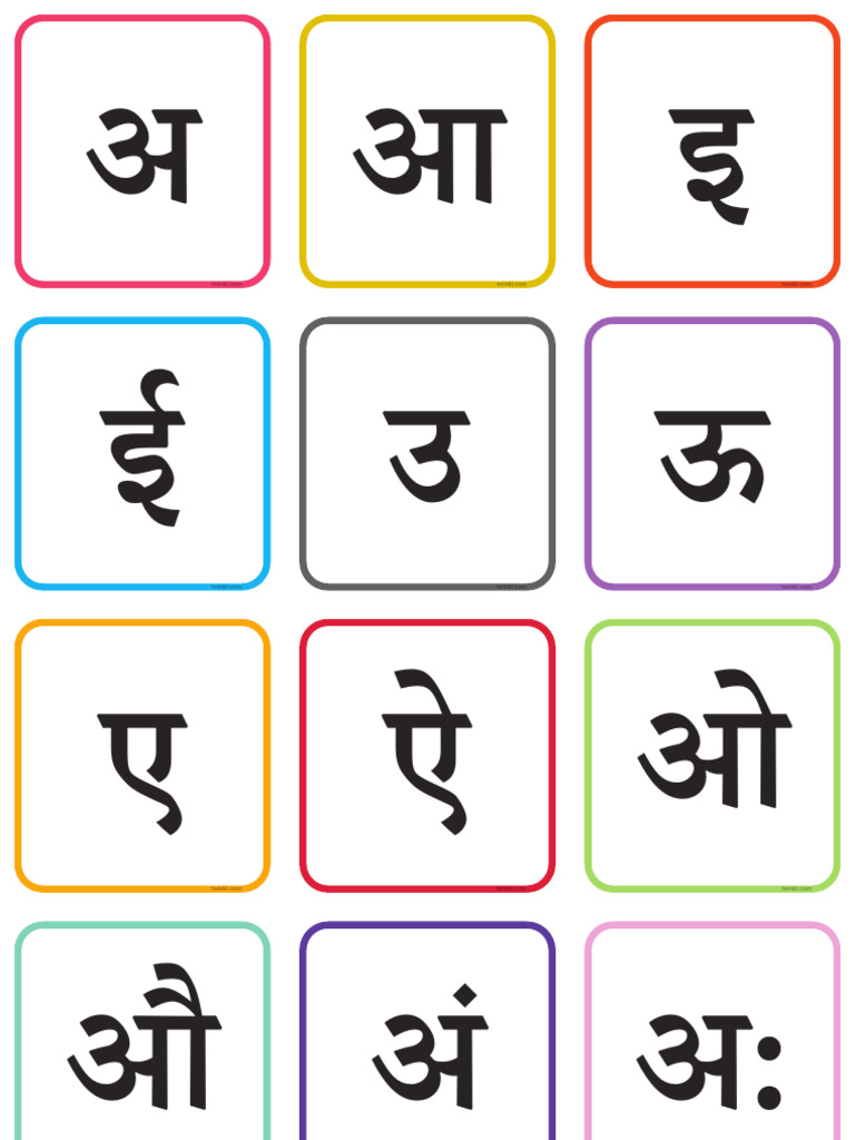 In Hi 1636718725 Hindi Swar Vanjan Game Cards Ver 1 | PDF
